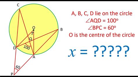 two chords intersecting outside the circle at 60o we have to find the angle subtended at the