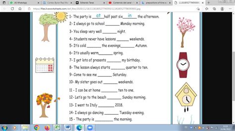 COMPLETE THE SENTENCES WITH THE CORRECT PREPOSITION IN ON AT