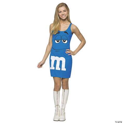 Teen Girls Blue Mandms® Tank Dress Costume Standard Halloween Express