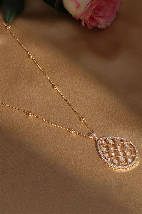 Buy Gold Diamond And Kundan Pendant Necklace By Ruby Raang At Aashni And Co