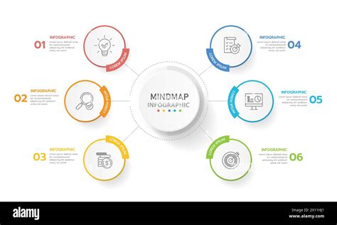 Infographic Template For Business 6 Steps Modern Mindmap Diagram With