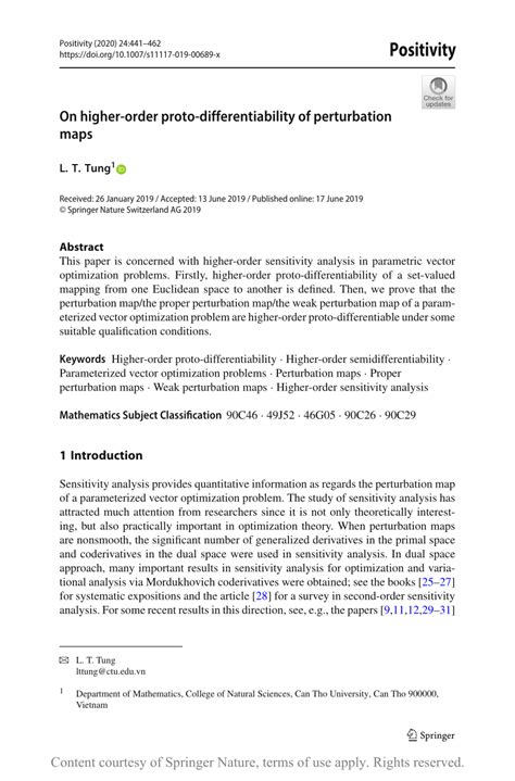 on higher order proto differentiability of perturbation maps request pdf