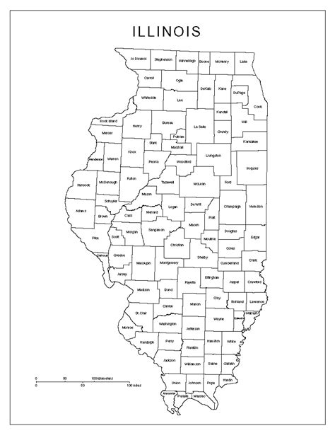 Illinois County Map Printable