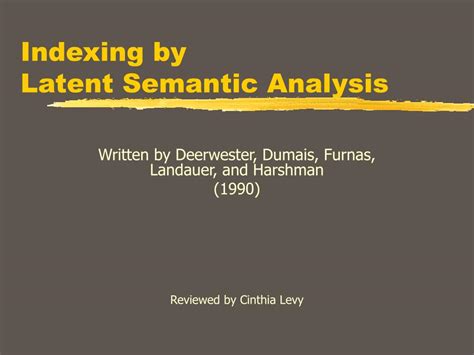 ppt indexing by latent semantic analysis powerpoint presentation free download id 3988140
