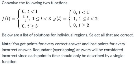 solved convolve the following two functions f t 0