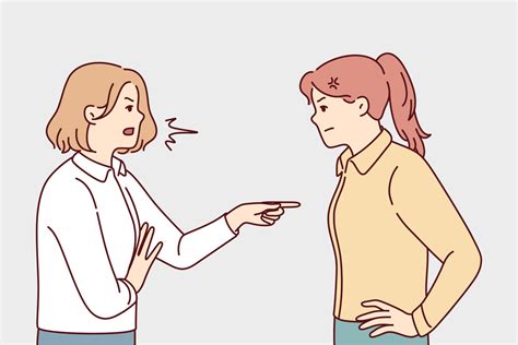 Angry Women Fighting Or Quarrelling Mad Furious Girls Blame Each Other Making Guilty Anger