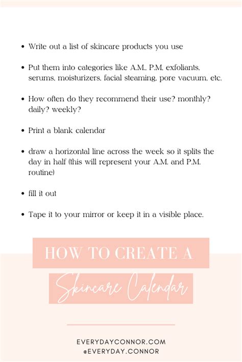 How To Create A Skincare Calendar Everyday Connor Collab And