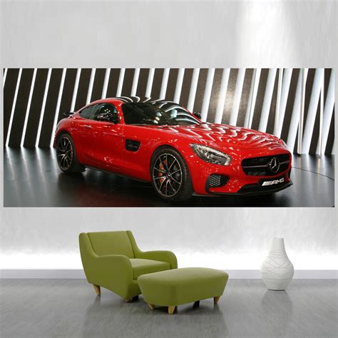 Fototapete Vlies Und Papier Tapete Auto Sportwagen Roter Mercedes Benz