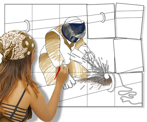 Póster gigante para colorear Soldadura Manualidades de papel para niños