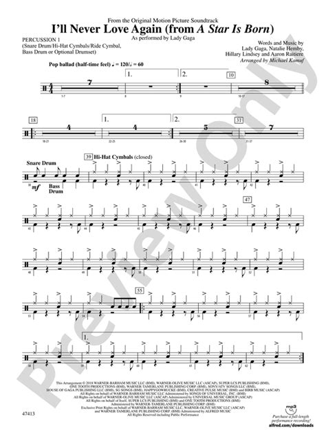 I Ll Never Love Again From A Star Is Born St Percussion St