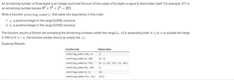 Solved An Armstrong Number Of Three Digits Is An Integer Chegg