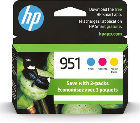 Original HP 951 Cyan Magenta Yellow Ink Cartridges 3 Pack Works