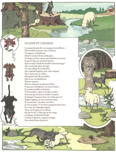 Le Loup Et L Agneau Jean De La Fontaine 1668 Illustrations De