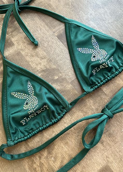Playboy Y2K Green Thong Bikini XS ALT REBEL