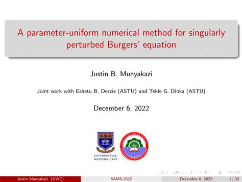 pdf a parameter uniform numerical method for singularly perturbed burgers equation