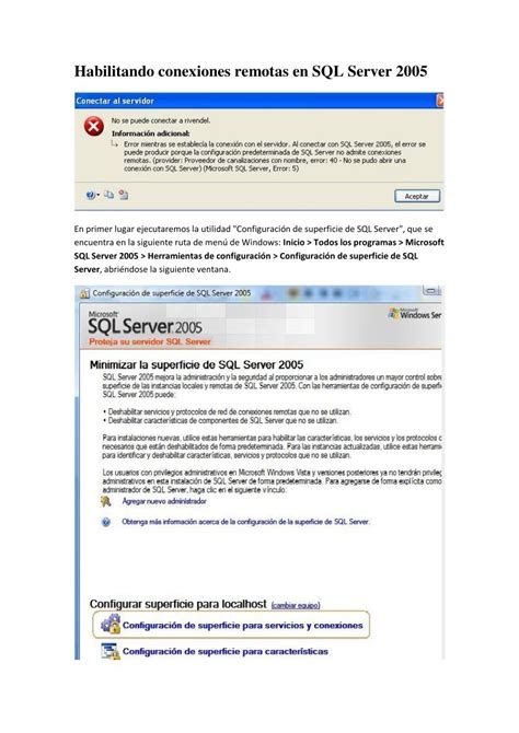 estadísticas del pdf habilitando conexiones remotas en sql server 2005
