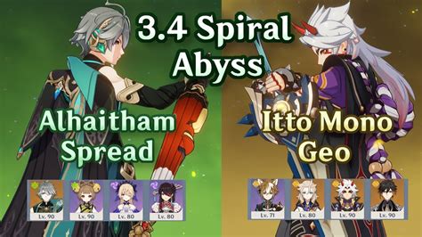 C0 Alhaitham 4 Spread C0 Itto Mono Geo 3 4 Spiral Abyss Floor
