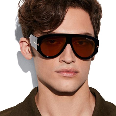 Tom Ford Ft Bronson E Shiny Black T Logo Sunglasses
