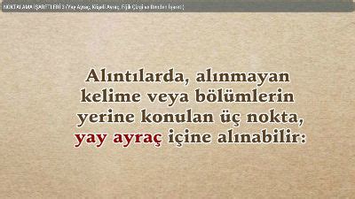 S N F Noktalama Aretleri Yay Ve K Eli Ayra E Ik Izgi