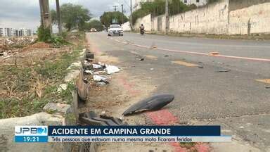 JPB 2ª Edição TV Paraíba Três pessoas ficam feridas após acidente