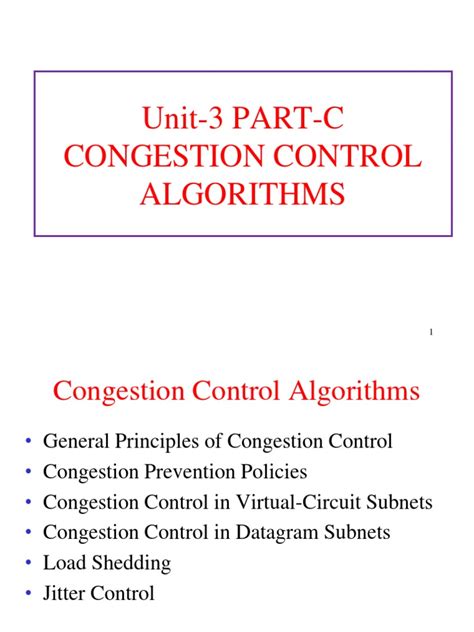 unit 3 part c congestion control algorithms pdf network congestion computer network