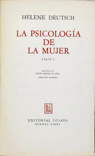 La Psicología de la Mujer Em 2 Volumes Helene Deutsch Traça