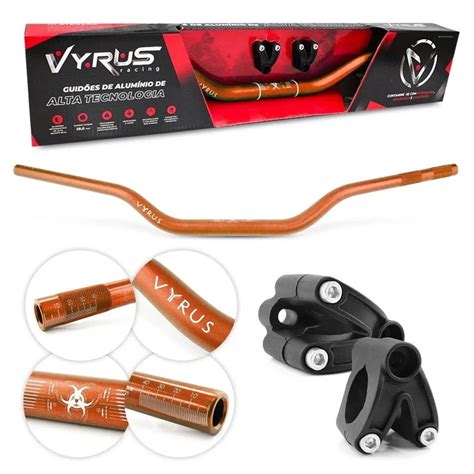Guidao Vyrus Guidon Alto Xre 300 Bros Lander Crf Fat Bar Laranja