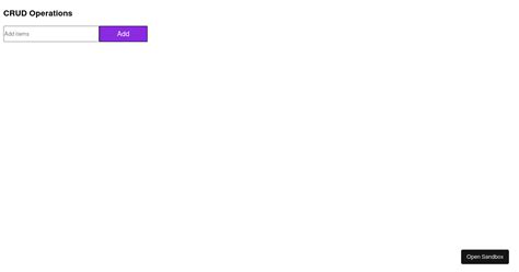 CRUD Operations Forked Codesandbox