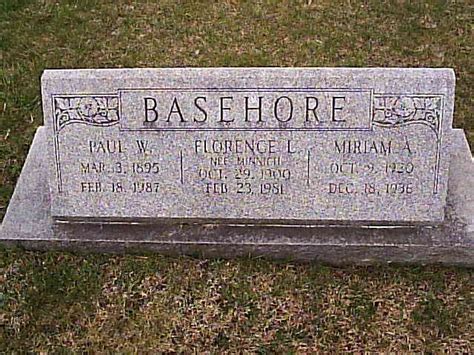 Florence Leah Minnich Basehore 1901 1981 Mémorial Find a Grave