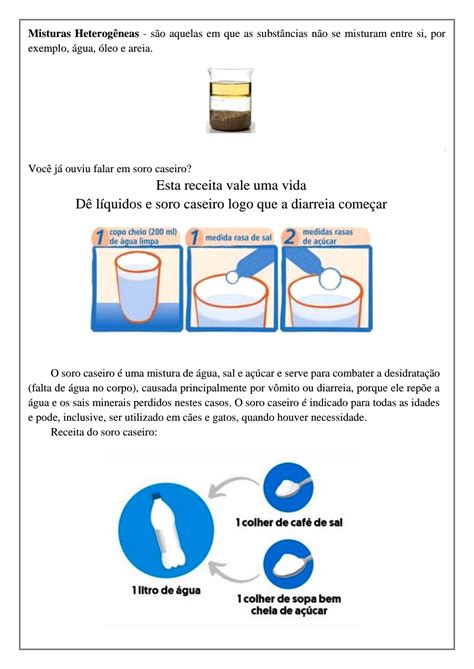 Atividades Sobre Misturas Homog Neas E Heterog Neas O Ano Gabarito