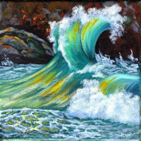 Crashing Wave Beginners Learn To Paint Acrylic Tutorial Step By Step