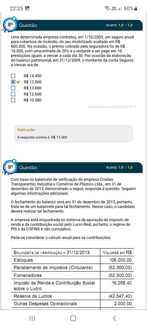 Simulado Estacio Contabilidade Geral