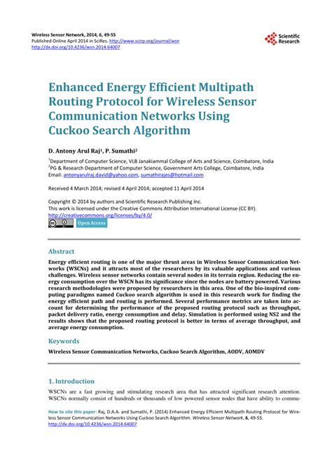 pdf enhanced energy efficient multipath routing protocol for wireless sensor communication