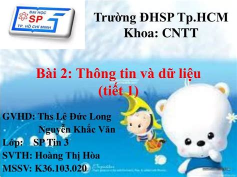 PPT TrÆá ng Ä HSP Tp HCM Khoa CNTT PowerPoint Presentation ID