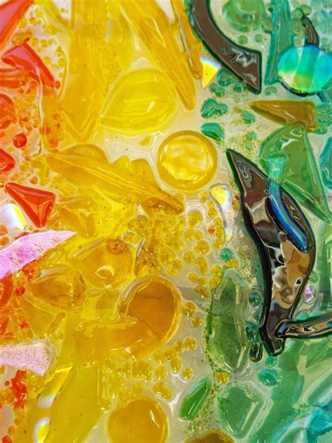 Rainbow Fused Glass Art Wall Panel Just Like A Forming Etsy