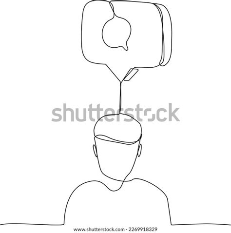 Single One Line Drawing Notification Icons Stock Vector Royalty Free