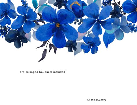 Acuarela flores azules índigo Floral Clip Art azul marino Etsy España