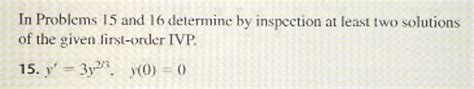 Solved In Problems And Determine By Inspection At Least Two
