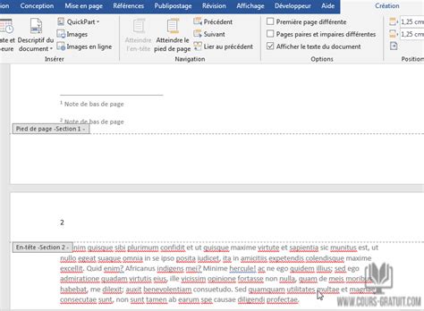 Tutoriel Word En Tete Et Pied De Page