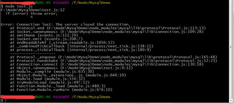 nodejs连接mysql时遇到的问题 error connection lost the server closed the connection 提佰萬 博客园