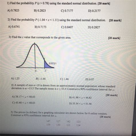 Solved Find The Probability P Z Using The Standard Chegg