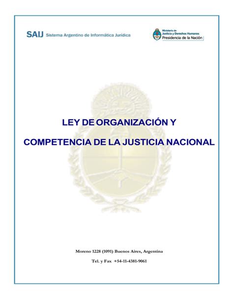 ley deorganización y competencia de la justicia nacional