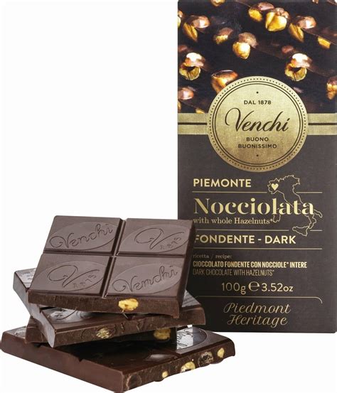 Venchi Gorzka czekolada z całymi orzechami laskowymi 100 g Piccantino