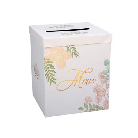 URNE CARTON MERCI BOTANIQUE 21X25CM ROSE GOLD Rose Fuchsia Cdiscount