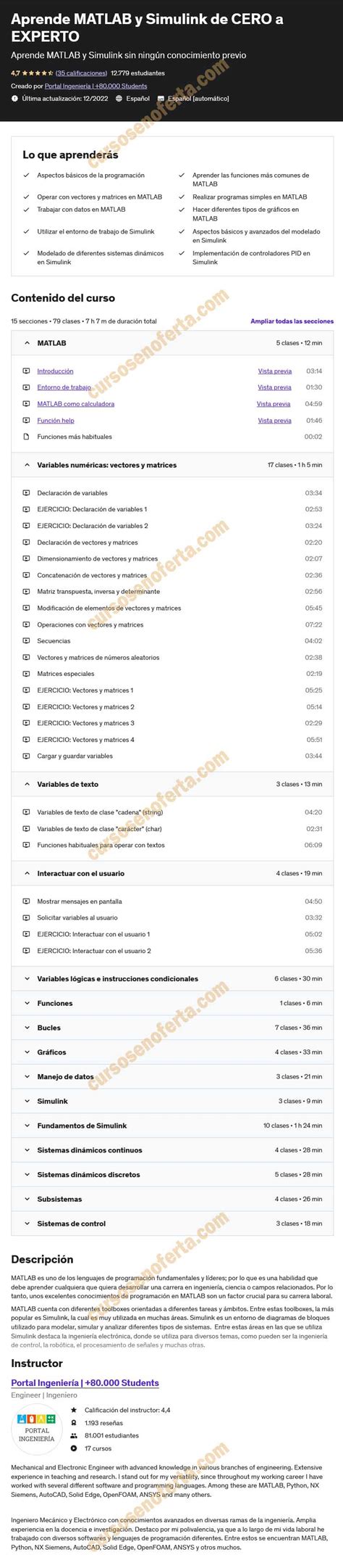 Aprende MATLAB Y Simulink De CERO A EXPERTO Cursosenoferta