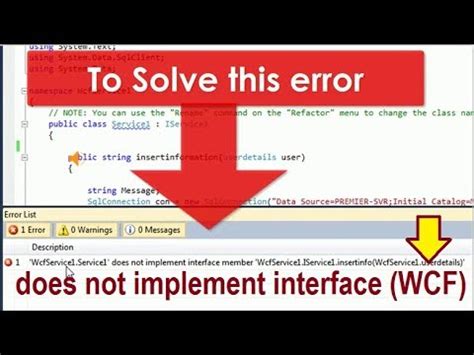 Solved Does Not Implement Interface Member In Wcf Service In Asp Net C