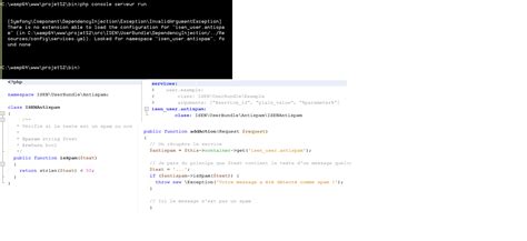 php error service symfony stack overflow