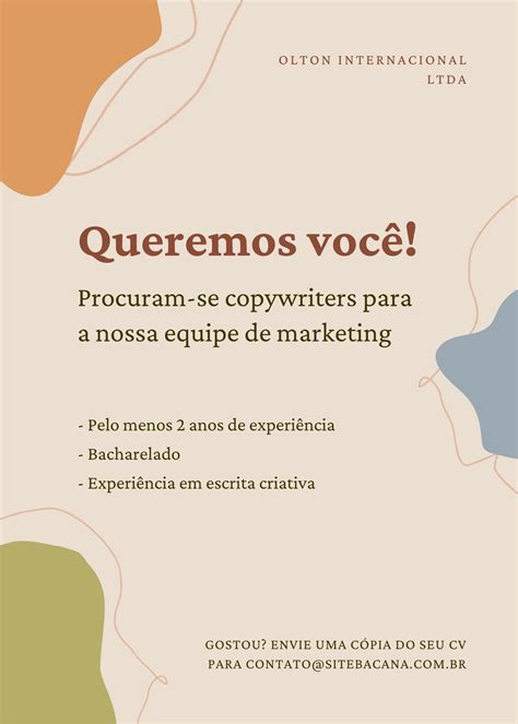 Texto Criativo Para Vaga De Emprego