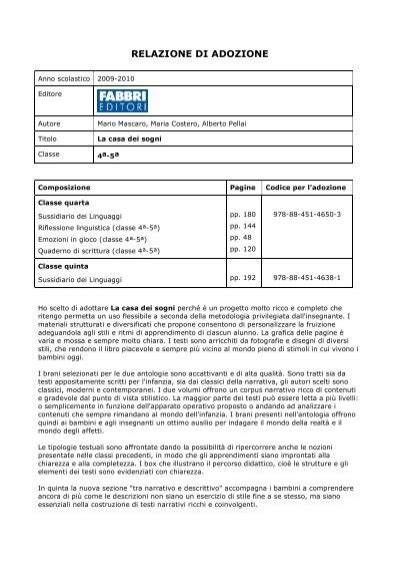 Scarica La Relazione Di Adozione Fabbri Editori