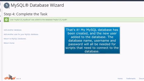 CPanel How To Setup A Database Using The MySQL Database Wizard YouTube